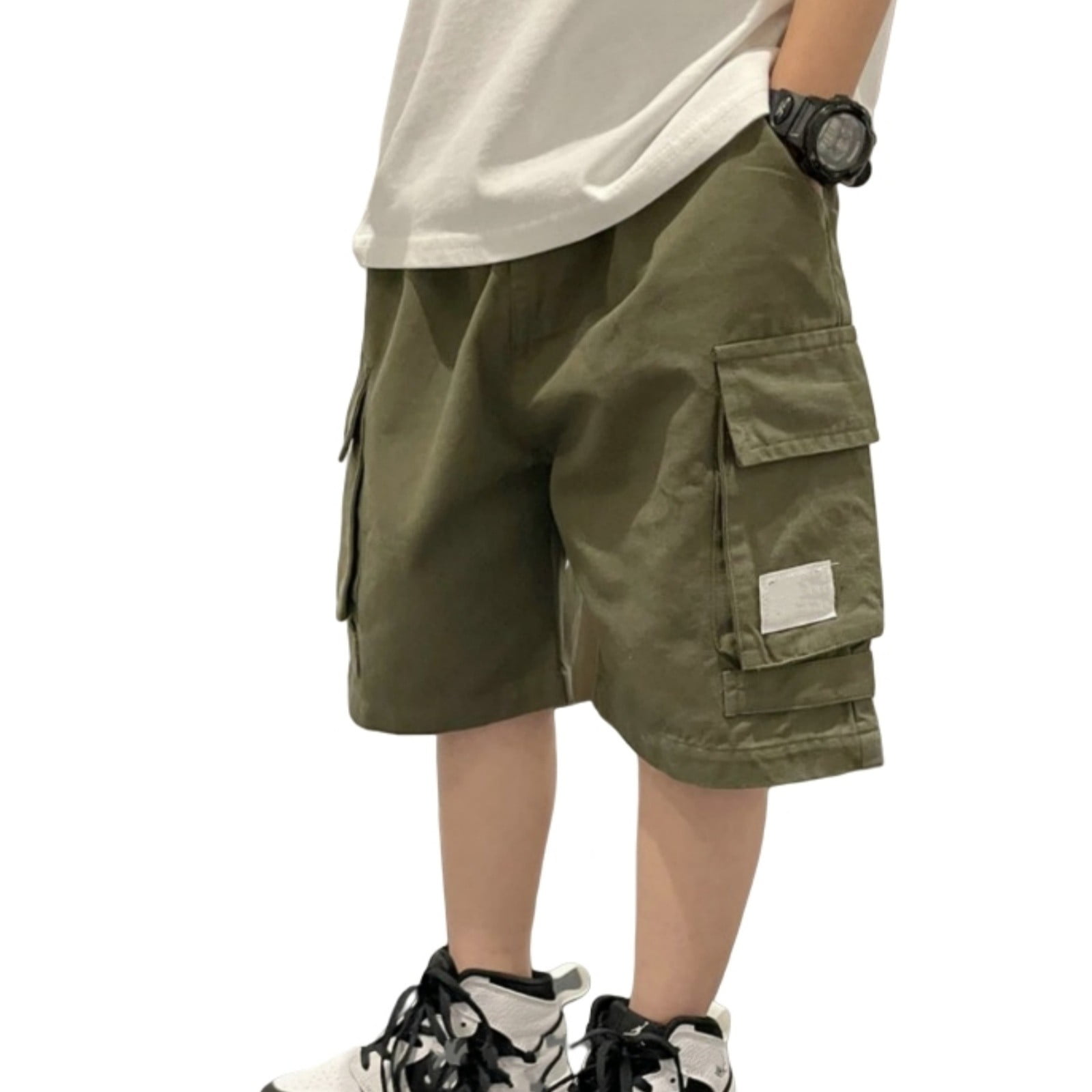 Boys Pants Spring Summer Street Leisure Cargo Pants with Drawstring ...