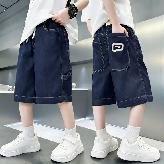 Boys Pants Summer Solid Cargo Long Pants for Baby Little Kids Casual ...