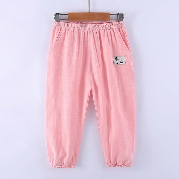 Boys Pants Summer Thin Elastic Waist Anti Mosquito Solid Casual Long ...