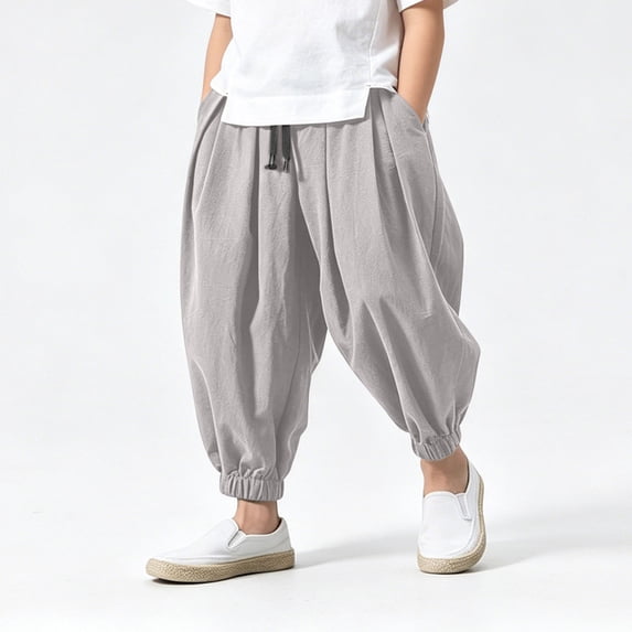 Boys Pants Washable Tresh Flutter Wide Leg Casual Trousers for Kids ...