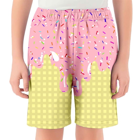 Boys Pants for Everyday Casual Ice Printed Shorts with Elastic ...