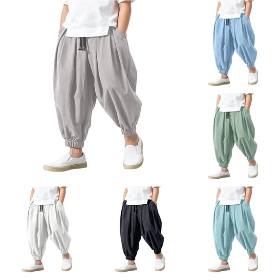 Boys Pants for Outdoor Spring Summer Lightweight Flutter Wide Leg ...