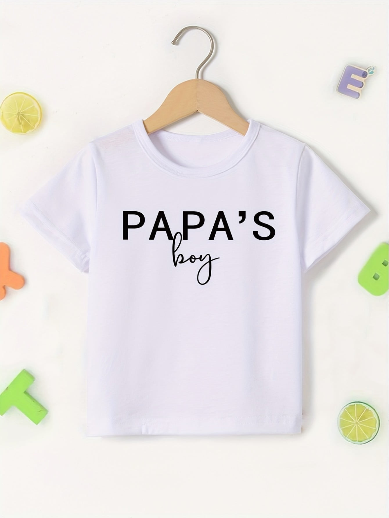 Boys "Papa's Boy" T-shirt Tee Top Short Sleeves Crew Neck Summer Casual Kids Clothes - Walmart.com