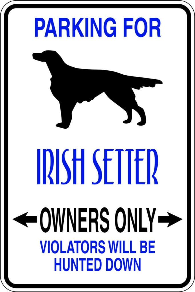 Boys Parking for Irish Setter Beautiful Signs Wall Decal Decoration ...