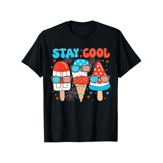 Boys' Patriotic 4th of July Popsicle T-Shirt - "Stay Cool" USA Flag ...