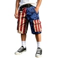 Boys Patriotic American Flag Print Cargo Shorts, Kids Independence Day ...