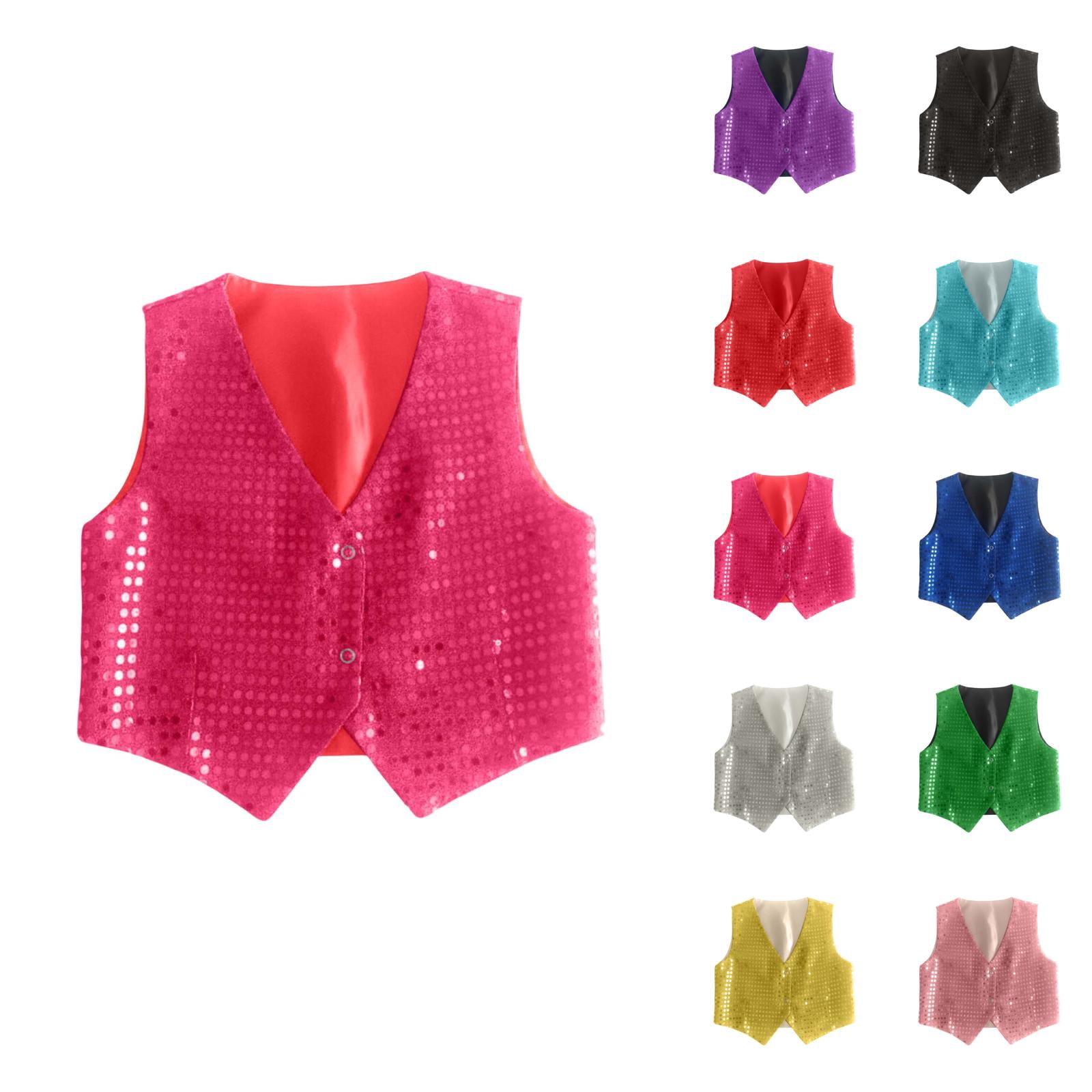 Boys Performance Vest Stage With Sparkling Sequins For Dance Shows And ...