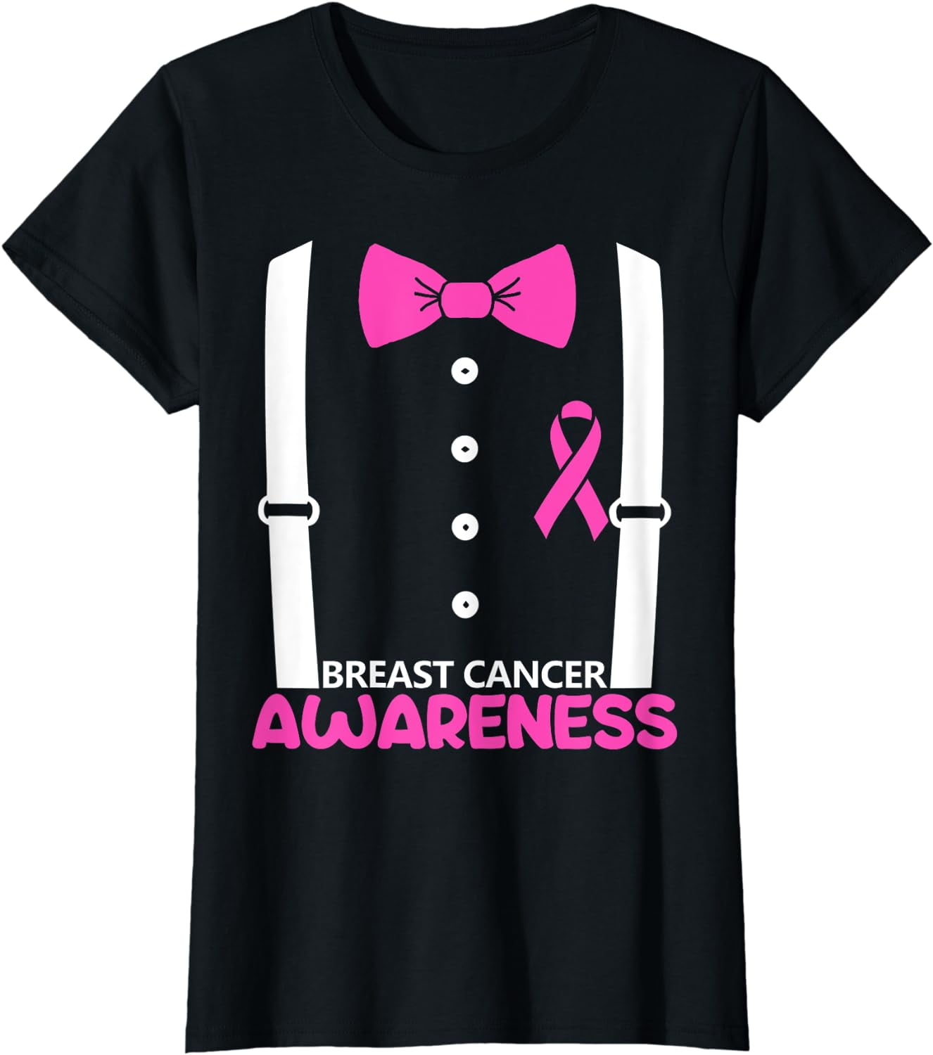 Boys Pink Ribbon Tuxedo Breast Cancer Awareness Halloween T-Shirt ...