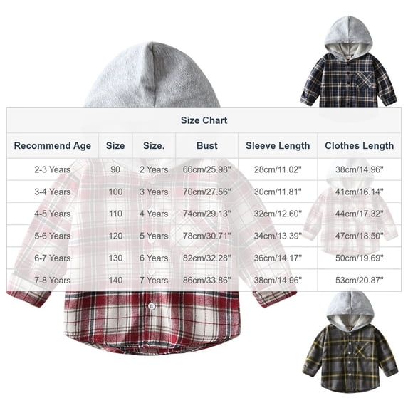 Boys Plaid Hoodie Shacket Casual Loose Long Sleeve Hooded Shirt Jacket ...