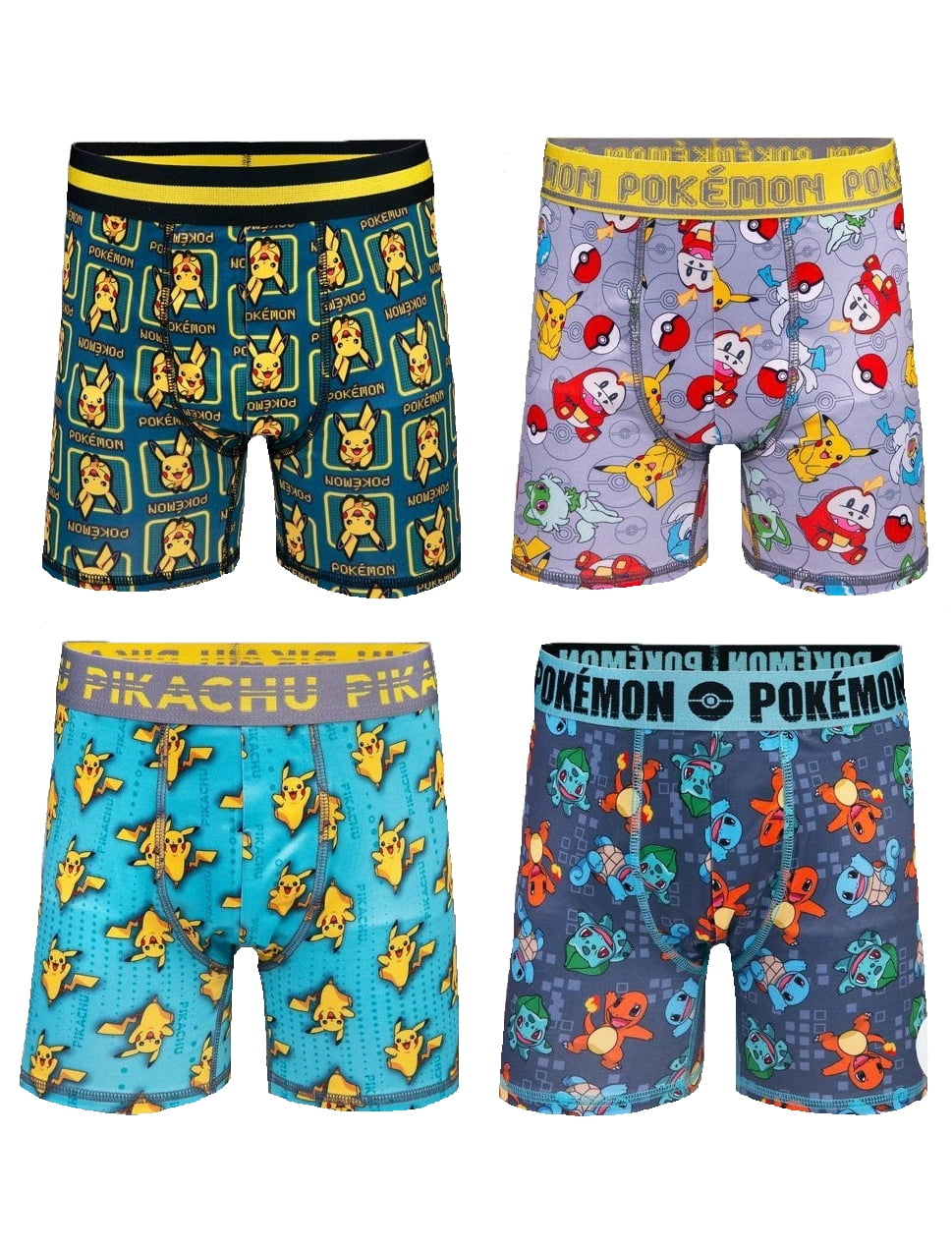 Boys' Pokemon 4 Pack Athletic Boxer Briefs - 4 - Walmart.com