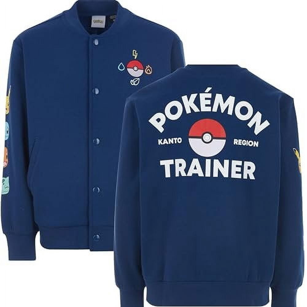 Pokemon Boys Fleece Bomber Jacket, Sizes 4-16, Applique Patches ...