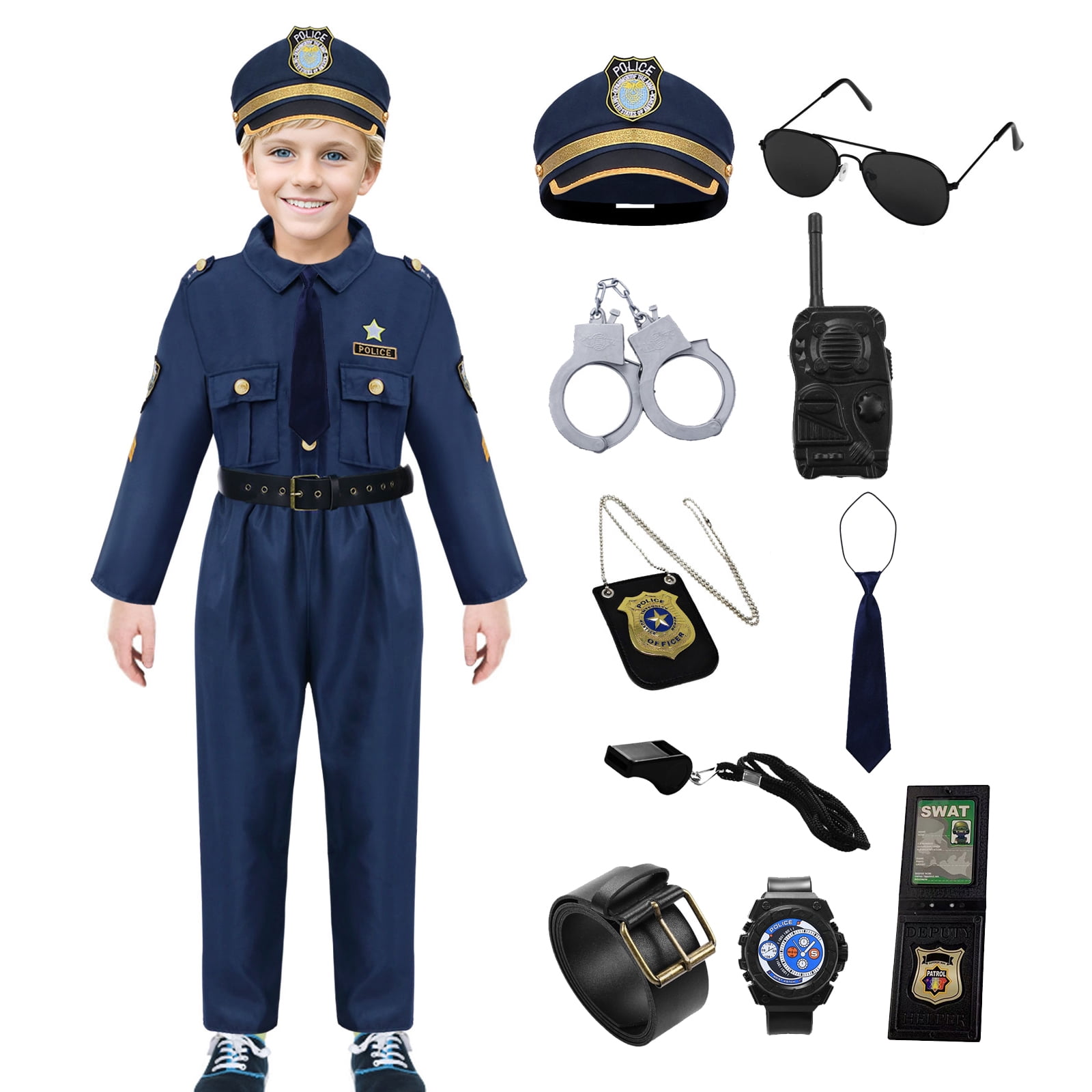 Boys' Police Officer Costume,Police Costume Kids Outfit, Police Officer ...
