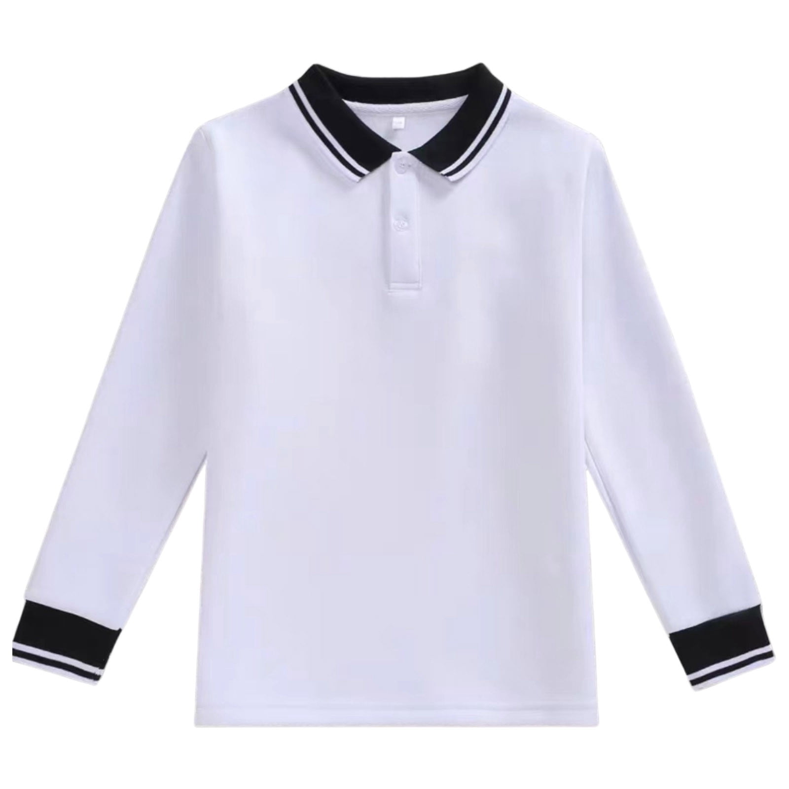 Boys Polo Shirt Long Sleeve School Uniform Toddler Button Up Shirt Boy ...