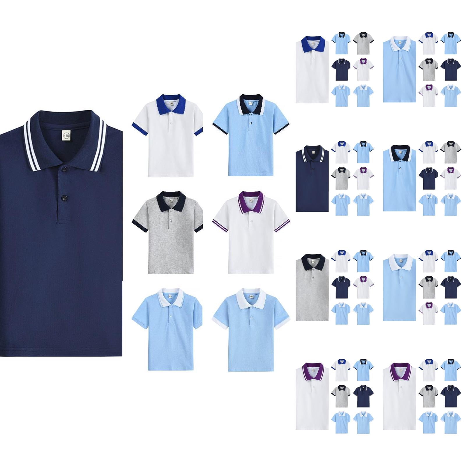 Boys Polo Shirt Ringer Classic Preppy Style T shirt for Boys Short ...
