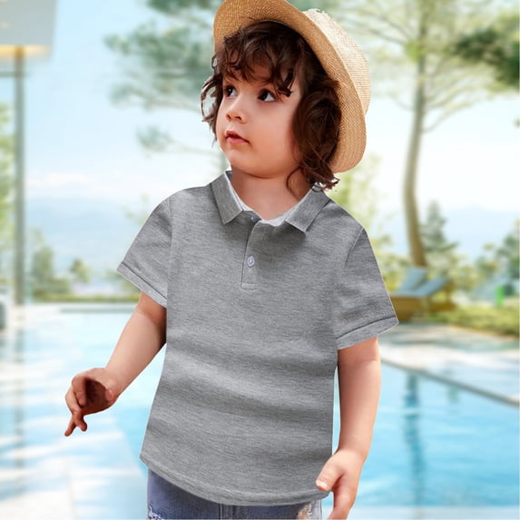 Boys Polo Shirt Short Sleeve School Uniform Quick Dry Summer Casual ...