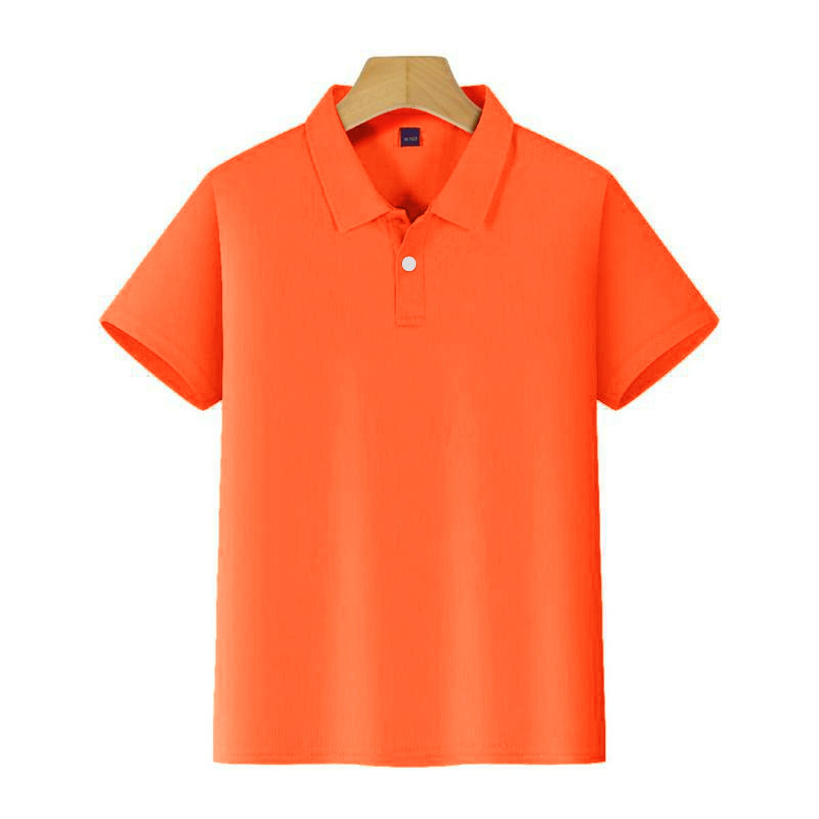 Boy Polo Shirts with Short Sleeves Orange Collar Shirt Button Up Shirt ...