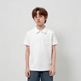 Boys' Polo Shirt Short Sleeves Boy White Button down Shirt Collar Shirt ...