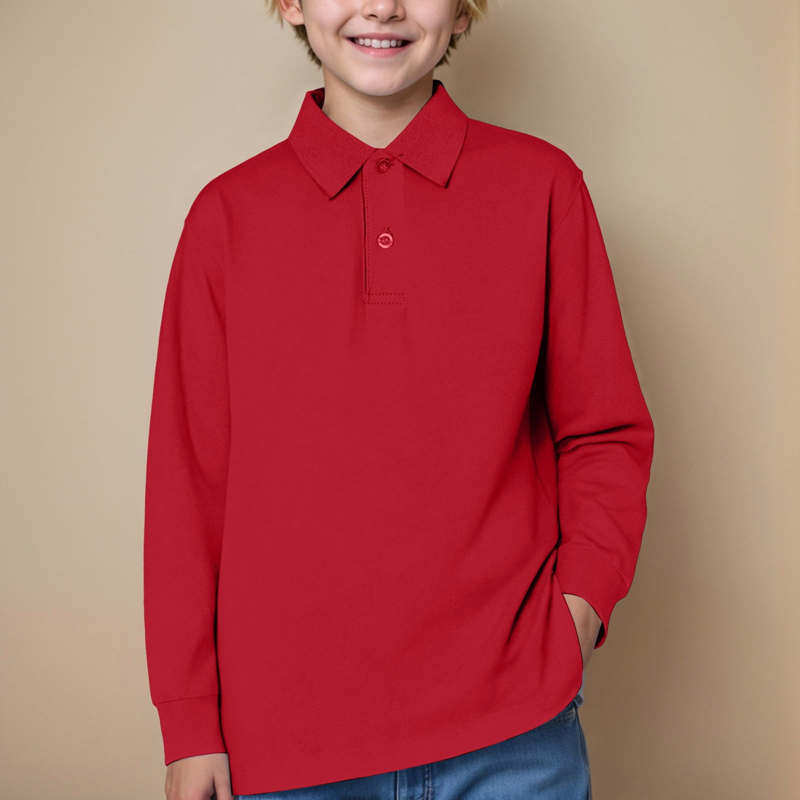 Boys Polo Shirts Long Sleeve Boys Long Sleeve Polo Shirts Kids Casual ...