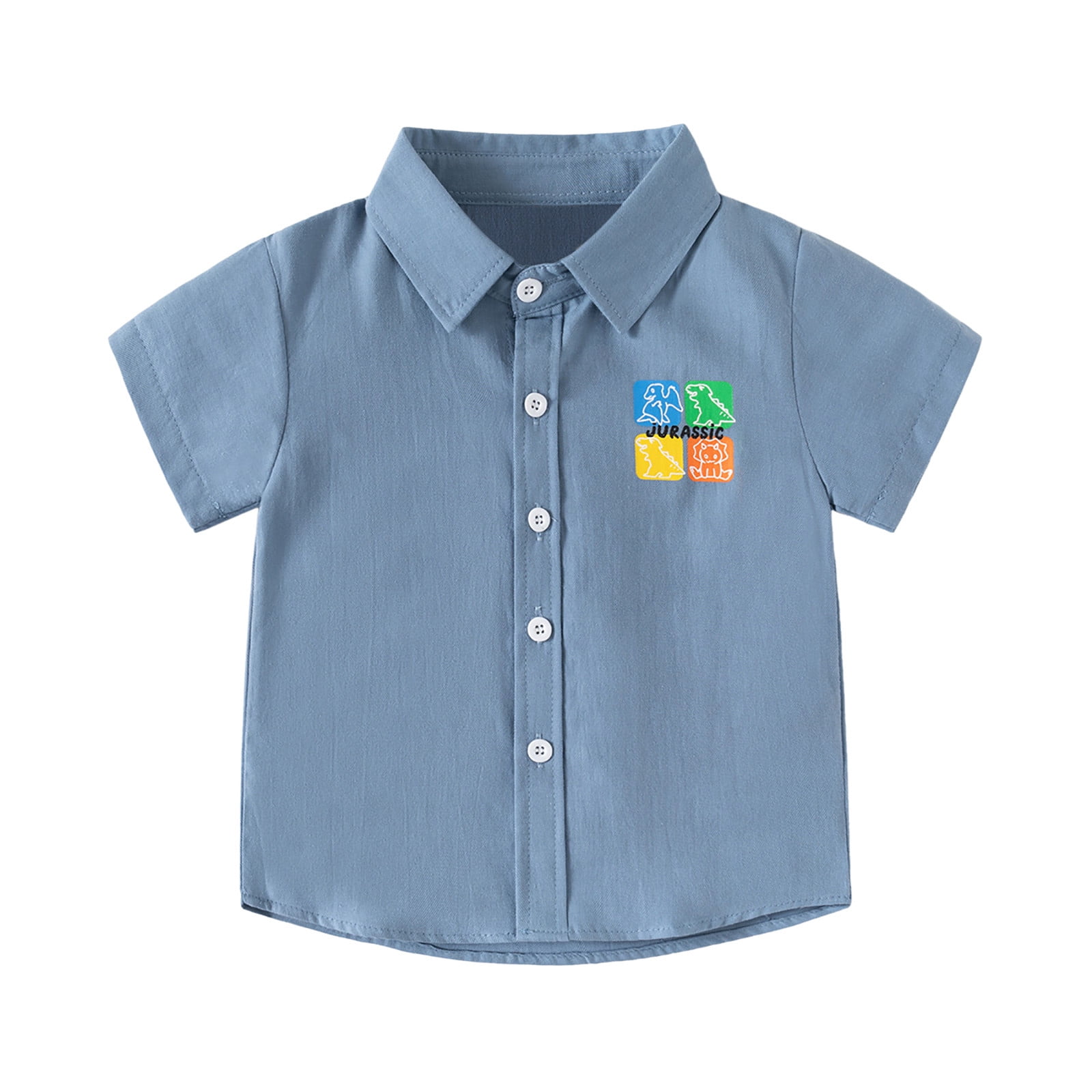 Boys Polo Shirts School Uniform Short Sleeve Button-Down Shirts Boys ...
