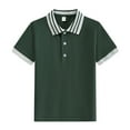 Boys' Polo Shirts Short Sleeve Boys Green Button up Shirt School Shirts ...