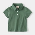 Boys Polo Shirts Short Sleeve Kids Green Button down Shirt School ...