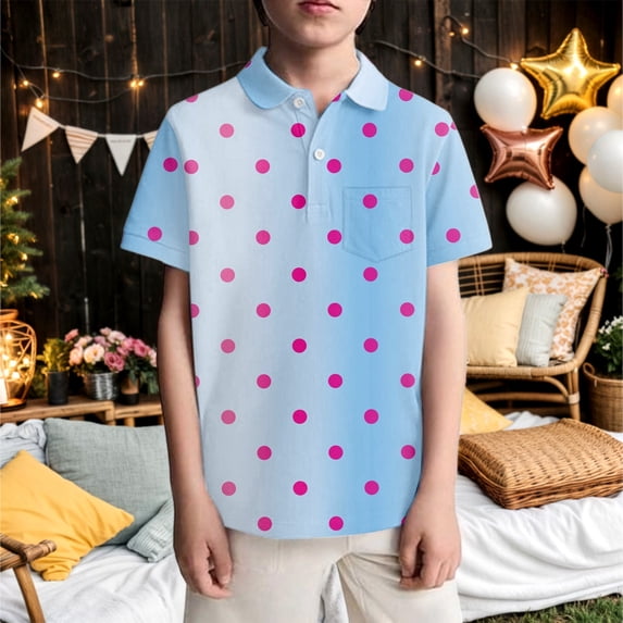 Boys Polo Shirts Soft Relaxed Fit Toddler Shirt with Button Breathable ...