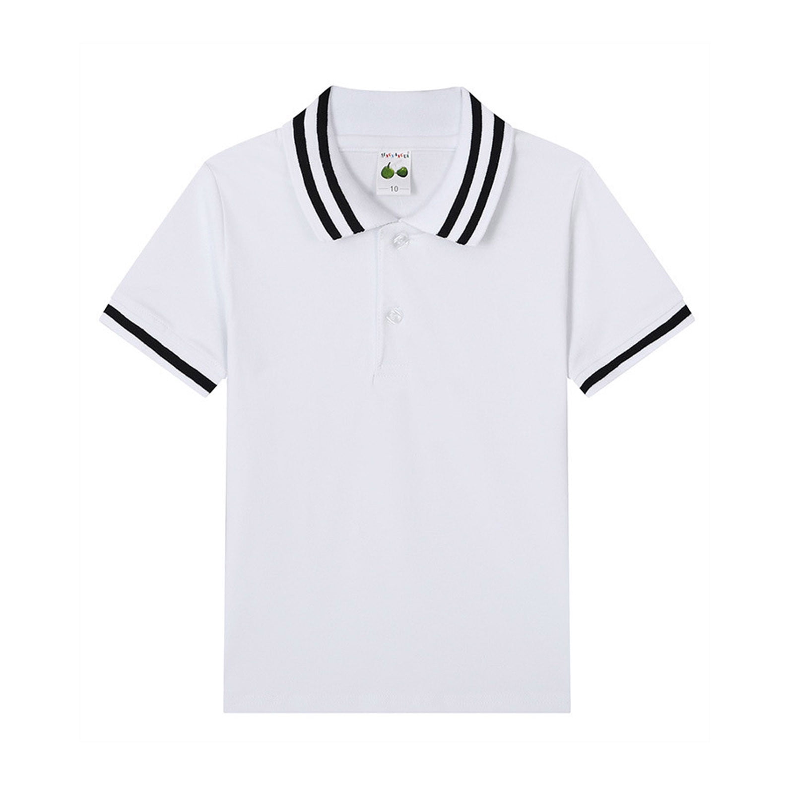 Boys Polo Shirts Solid Polo Shirt Rugby Shirt Short Sleeve Tops 9-10 ...