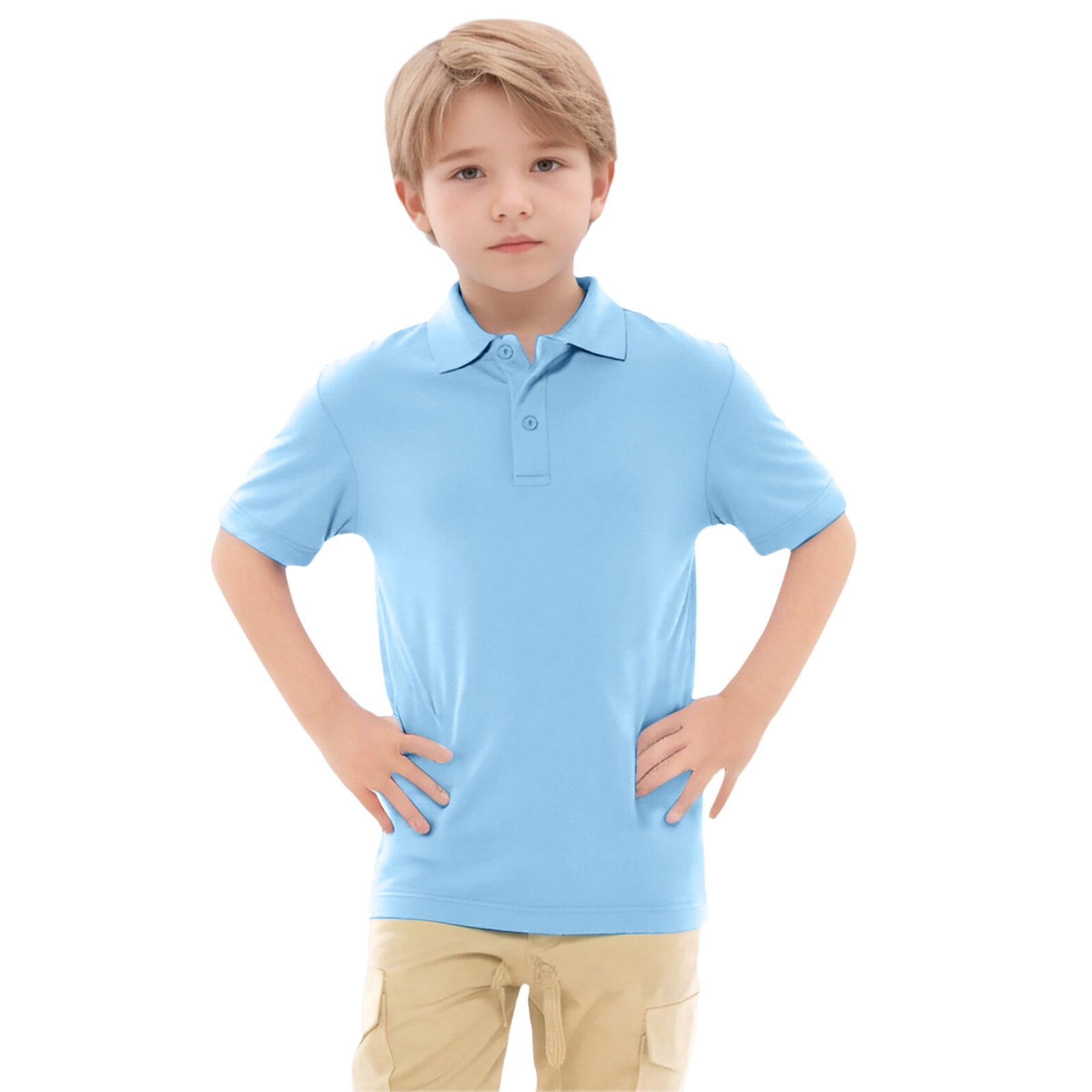 Boys Polo Shirts Solid Polo Shirt for Boys Rugby Shirt with Short ...