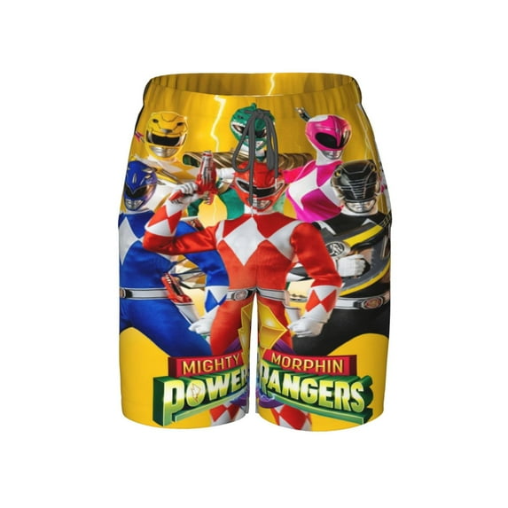 Boys Power Team Ran-,Ger2 Swim Trunks With Mesh Liner Kids Cartoon ...