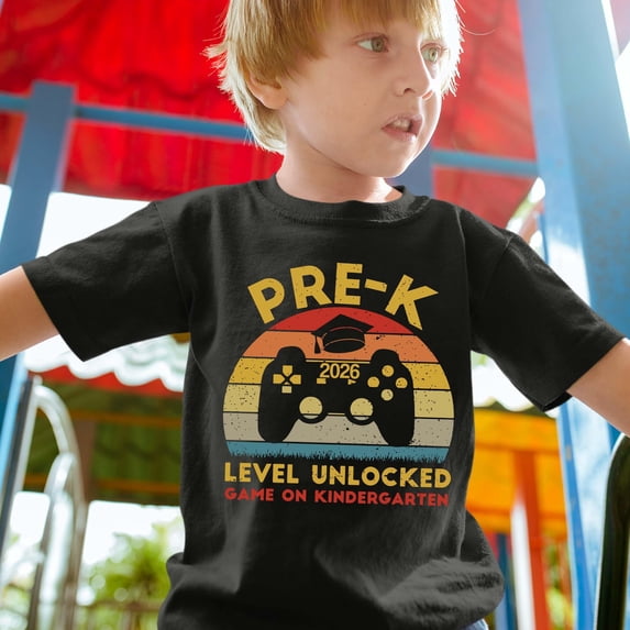 Boys PreK Graduation Shirt Gamer Level Unlocked Custom Year - Walmart.com