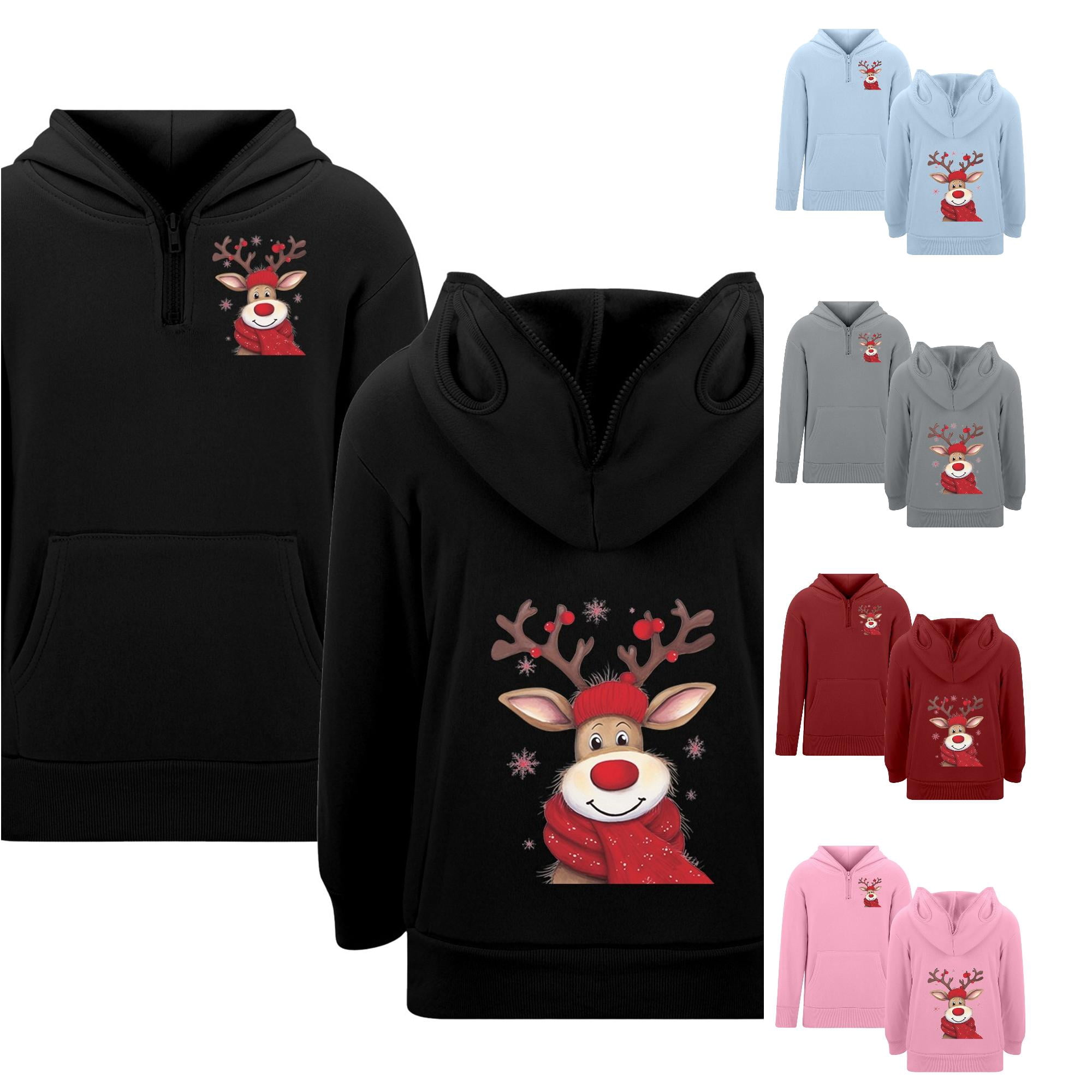 Boys Print Hooded Pullover Sweatshirt with Zipper Eyelets and Pocket ...