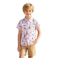 Boys Print Shirt Casual Button Down Top Kids Blend Clothes - Walmart.com