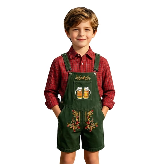 Boys Printed Oktoberfest Traditional Bavarian Lederhosen Style ...