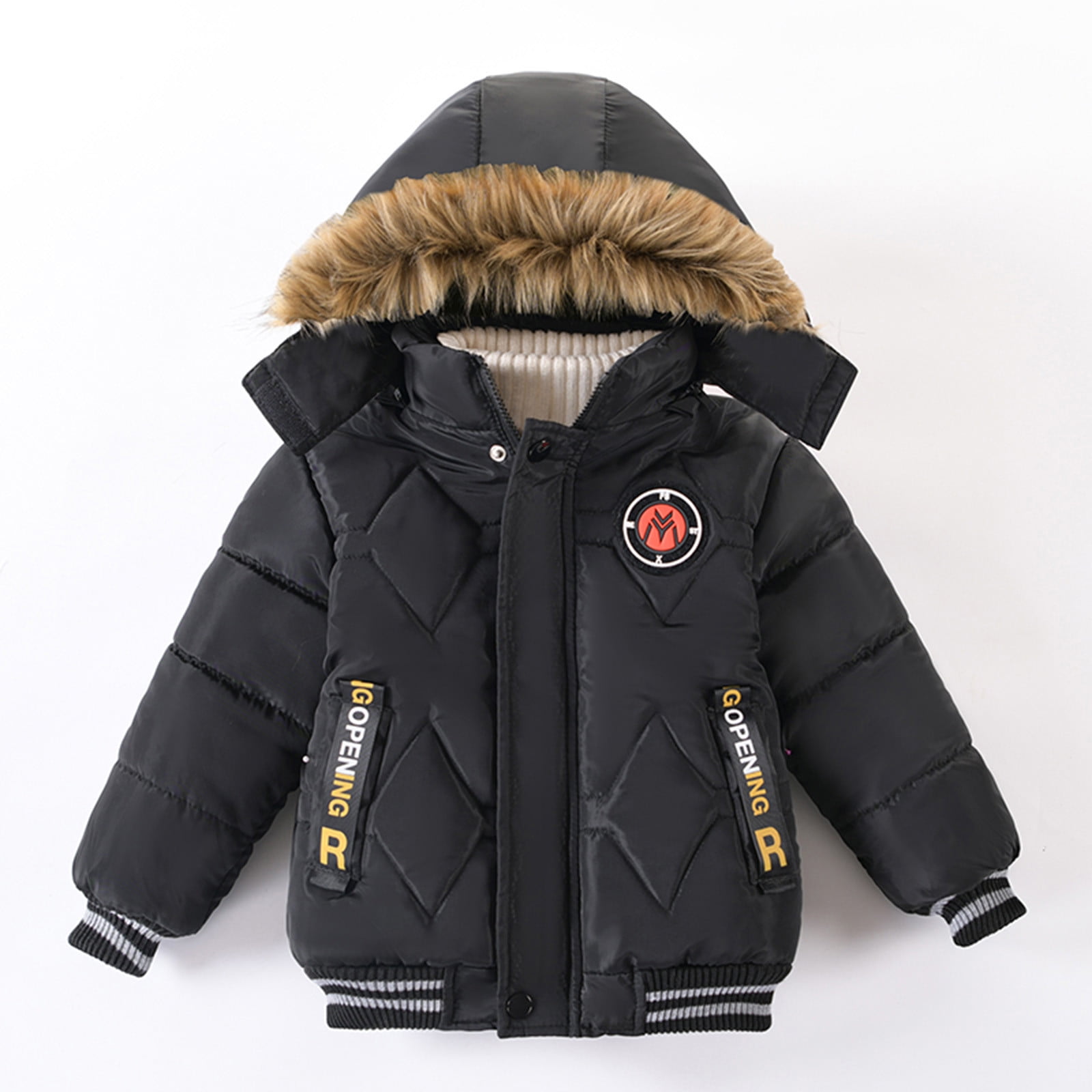 Boys Puffer Coat Boys Winter Coats with Pocket Zip up Hooded Coat ...