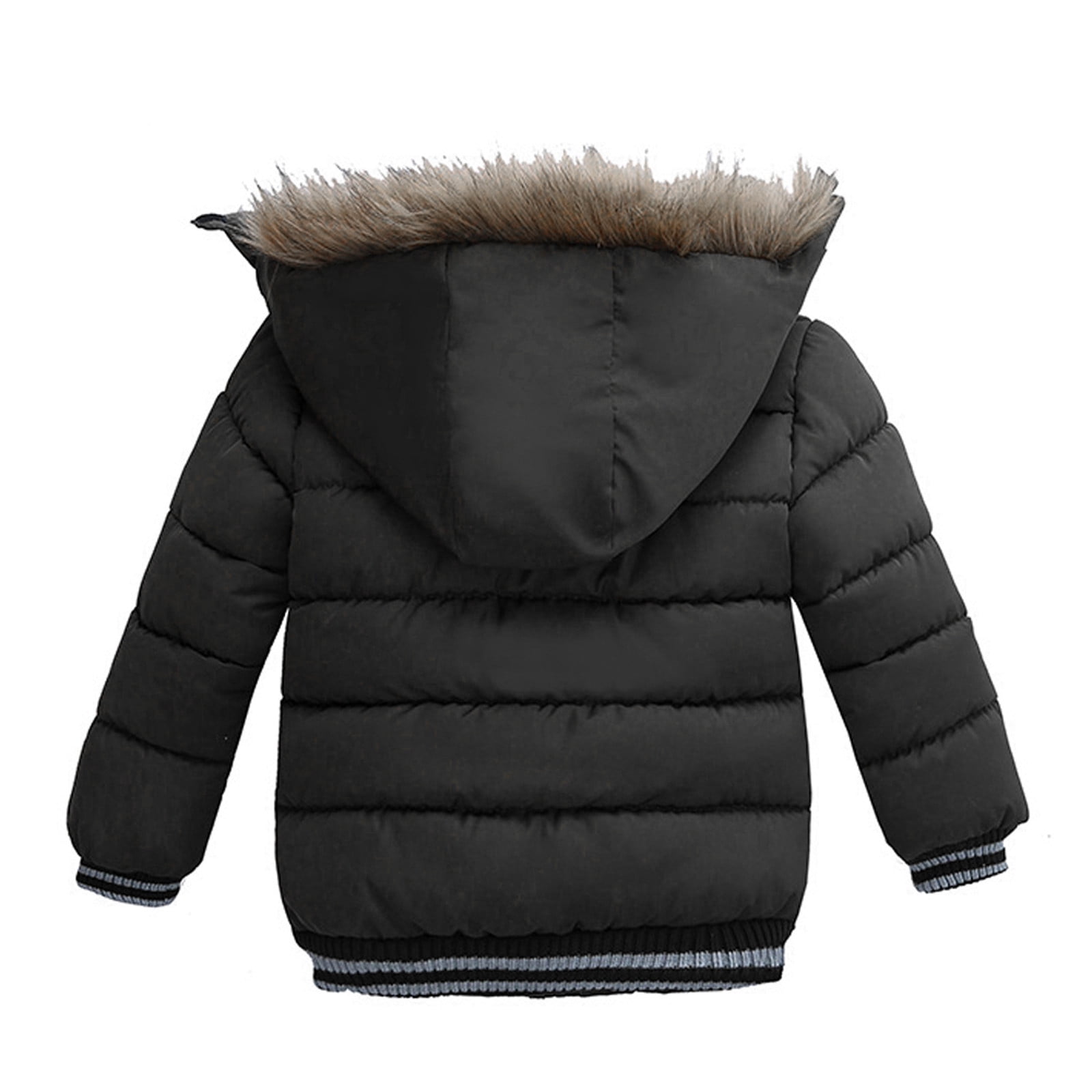 Boys Puffer Jacket Boy Winter Coat with Pocket Zipper Hooded Coat Windproof Warm Boys' Hooded ...