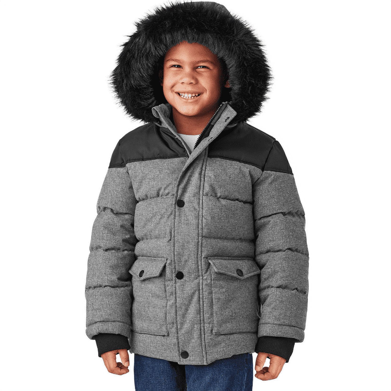 Boys Puffer Jacket, Grey, 5 - Walmart.com