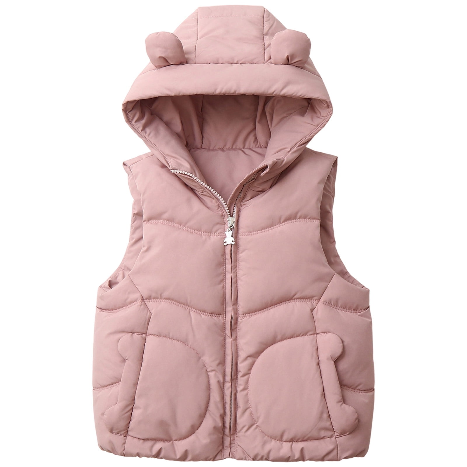 Boys Puffer Vest Hooded Bear Ear Sleeveless Jacket Lightweight Outerwear Jackets & Vests Toddler ...