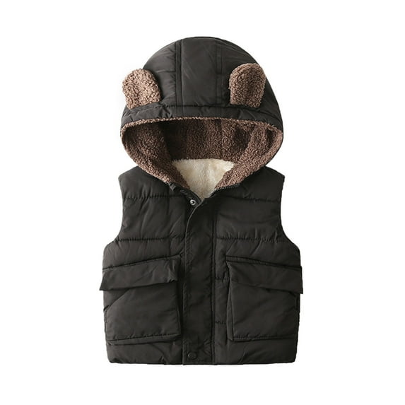 Boys Puffer Vest Size 10-12 Kids Toddler Baby Girls Boys Autumn Winter Warm Thick Ear Cotton ...