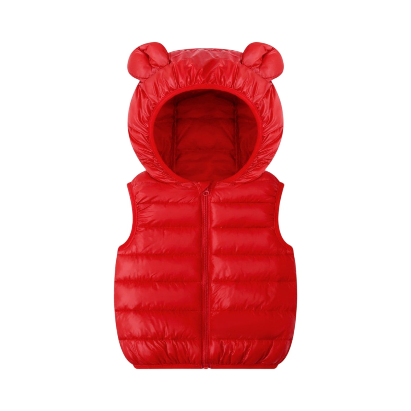 Boys Puffer Vest, Unisex Solid Color Sleeveless Hooded Jacket for Boys ...