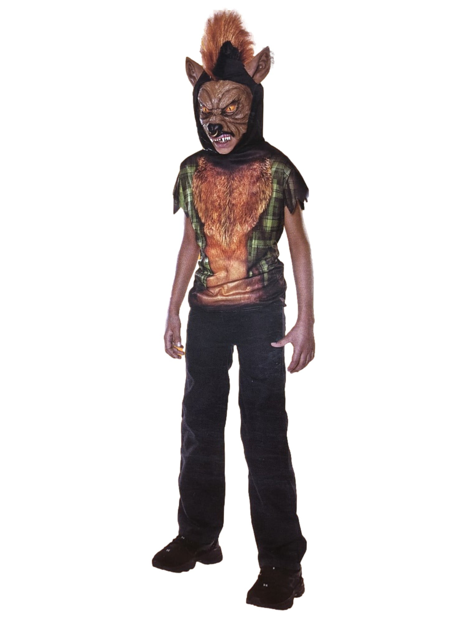 Boys Punk Werewolf Halloween Costume Wolf Mask & Hoodie Shirt Large (8 ...