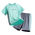 Boys Quick Drying Athletic Short-Sleeve T- Shirt and Active Shorts Set ...