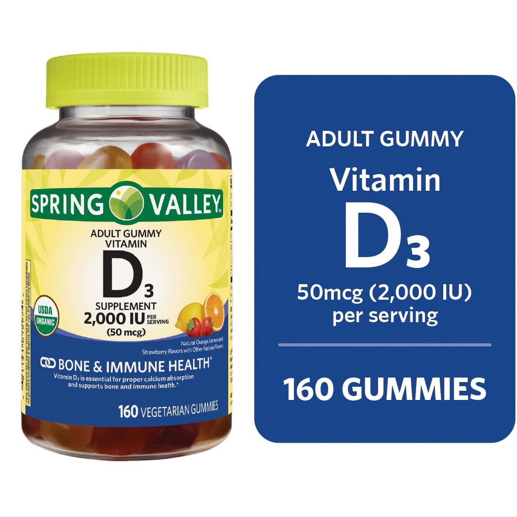 Spring Valley Adult Vitamin D3 Gummies for Bone and Immune Health ...