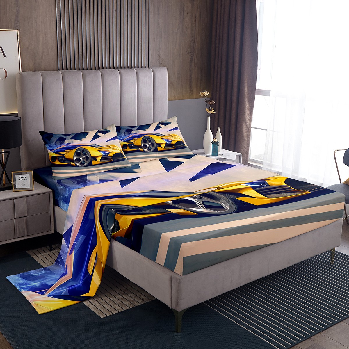 Boys Race Car King Sheets Extreme Sports Bed Set, Speed Competition Bed ...