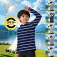 Boys Rash Guard Long Sleeve Hoodie Striped Swim Shirt with Thumb Hole ...