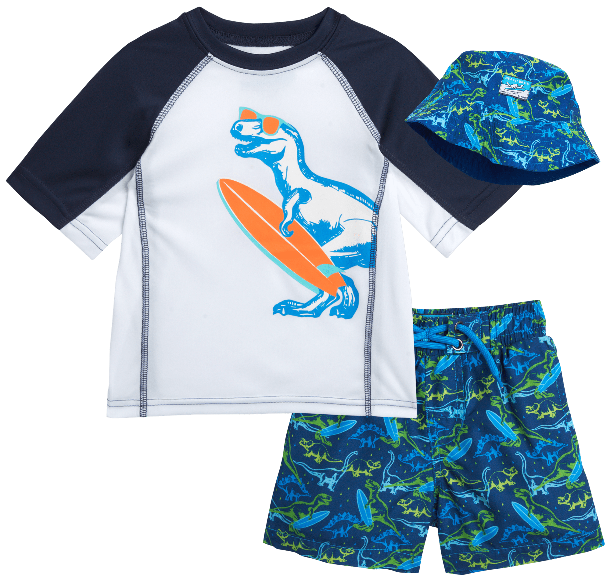 Boys' Rash Guard Set - UPF 50+ Rash Guard Swim Shirt, Bathing Suit ...