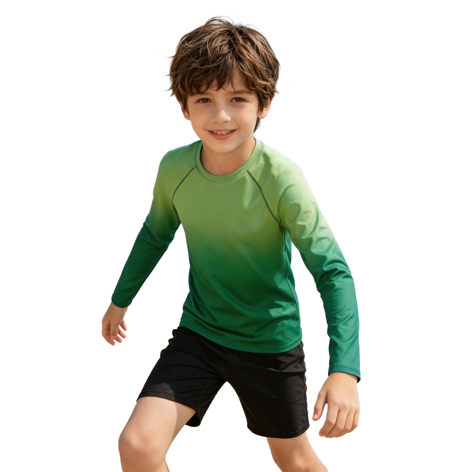 Boys Rash Guard Shirts, UPF 50+ Summer Long Sleeve Quick Dry Sun ...