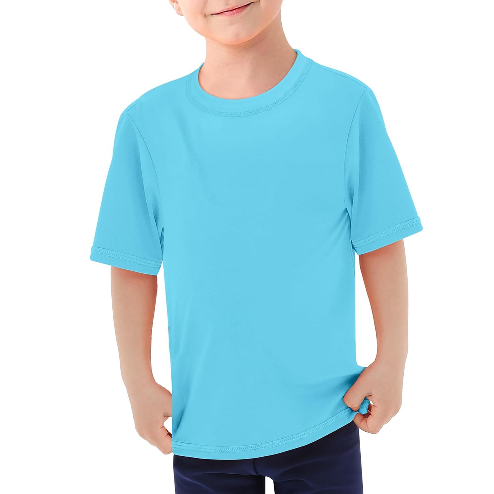 Boys Rash Guard Short Sleeve Swim Shirt Kids UPF 50+ Sun Protection ...