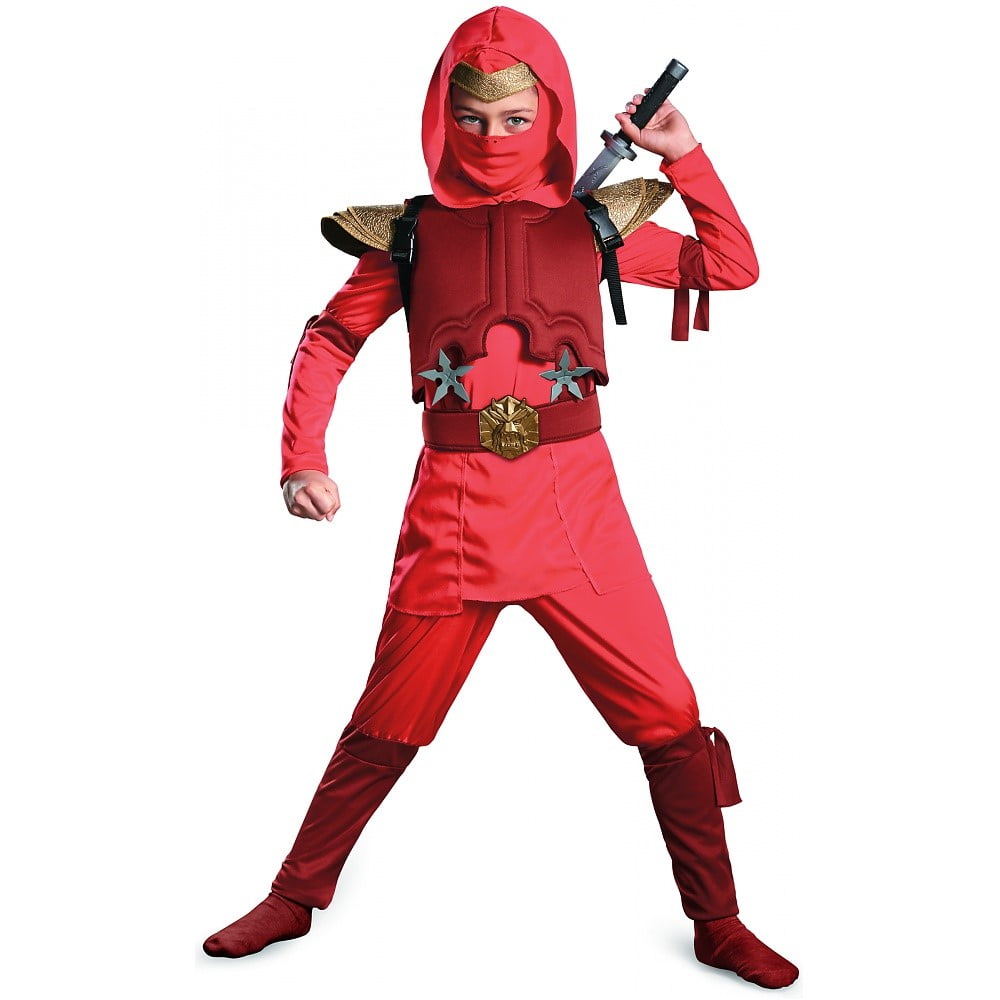 Disguise Shadow Ninja Red Fire Ninja Deluxe Boys Costume - Walmart.com
