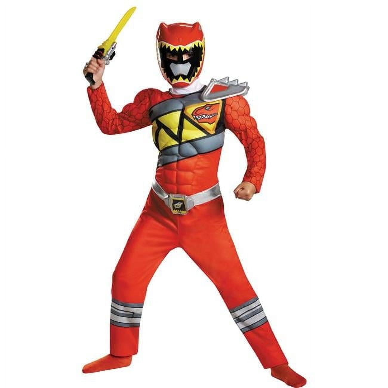 Boys Red Ranger Classic Muscle Costume - Dino Charge - Size 7-8 ...