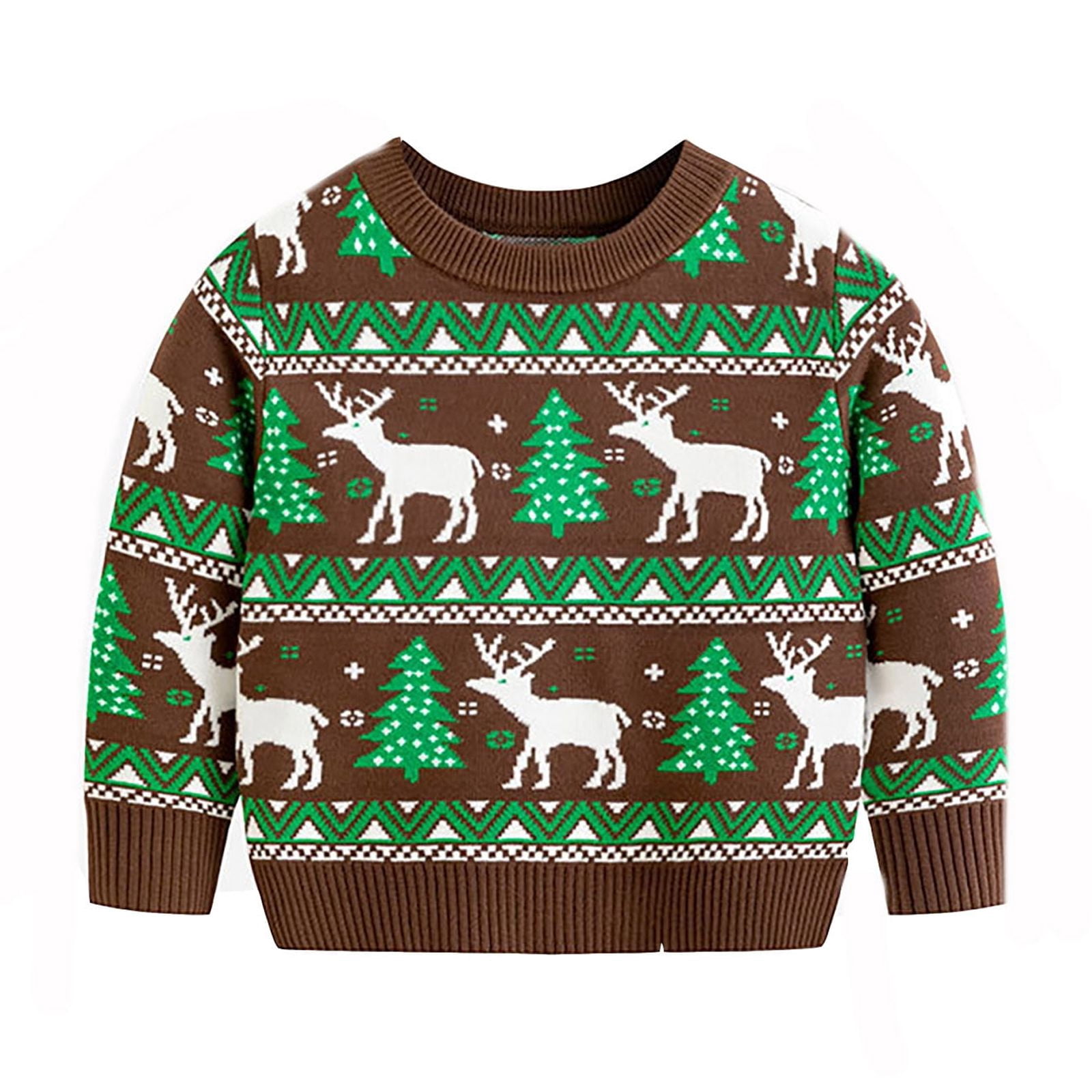 Boys Reindeer Knitted Sweater Warm Winter Pullover For Kids Cozy Autumn ...